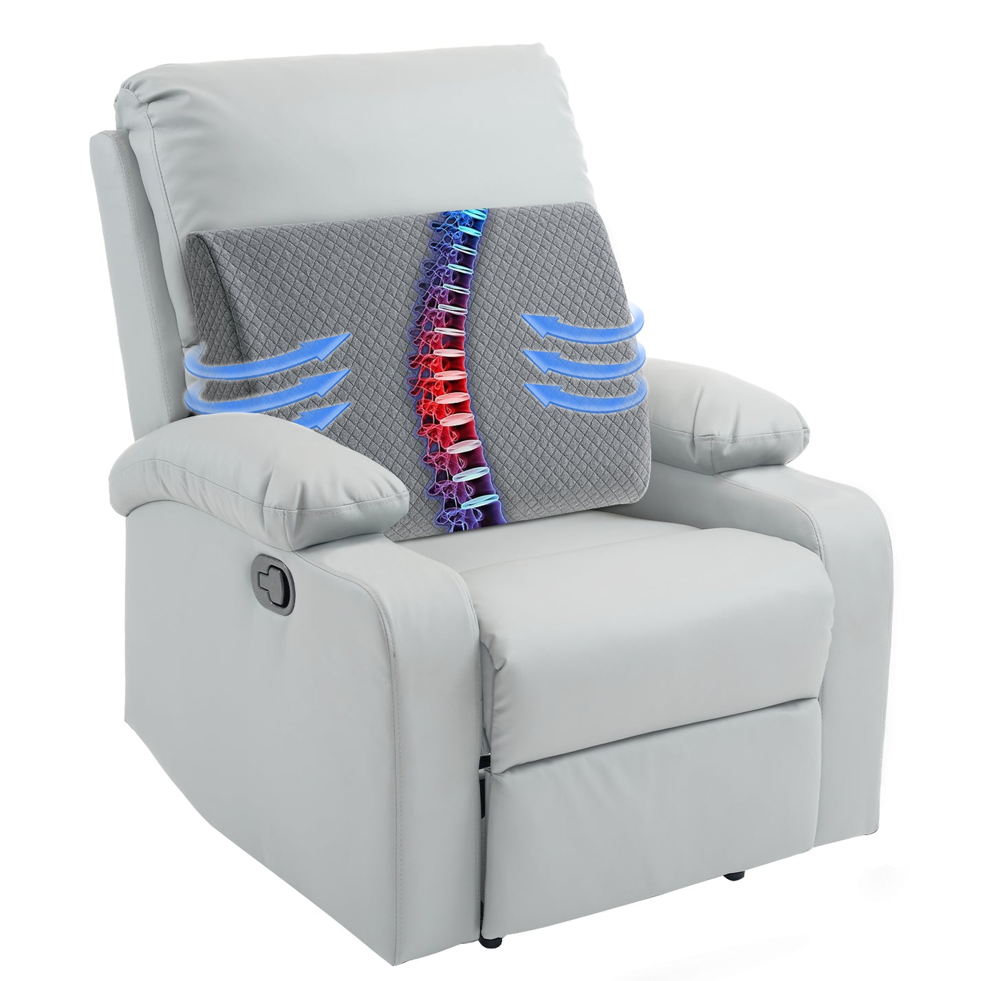 HOMBYS Lumbar Support Pillow for Recliner Chair, Memory Foam Back Supp